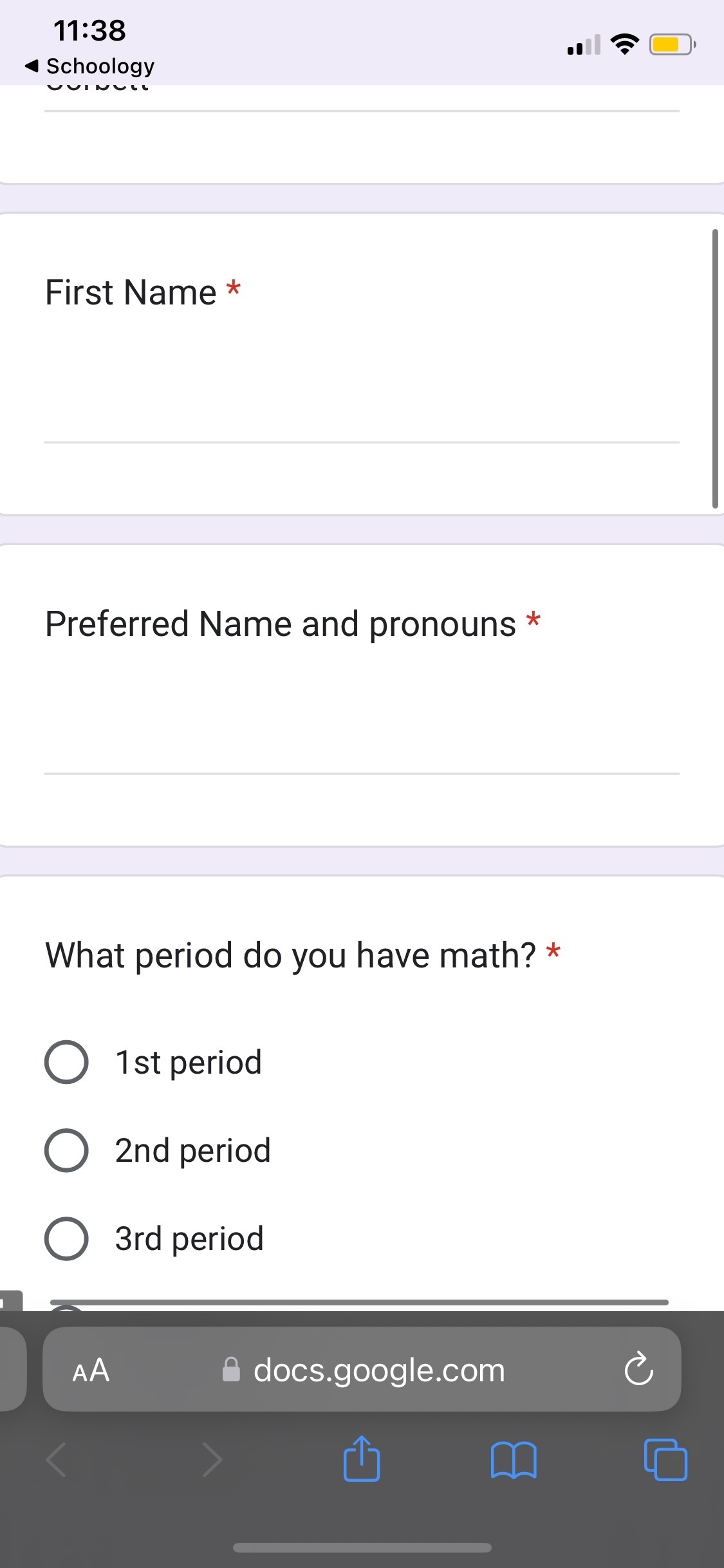 Teacher administers survey to students at West Springfield High School ...
