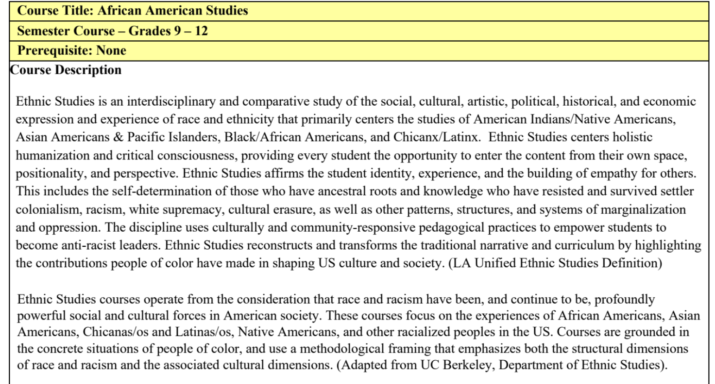 Los Angeles Unified School District's Ethnic Studies courses promote ...