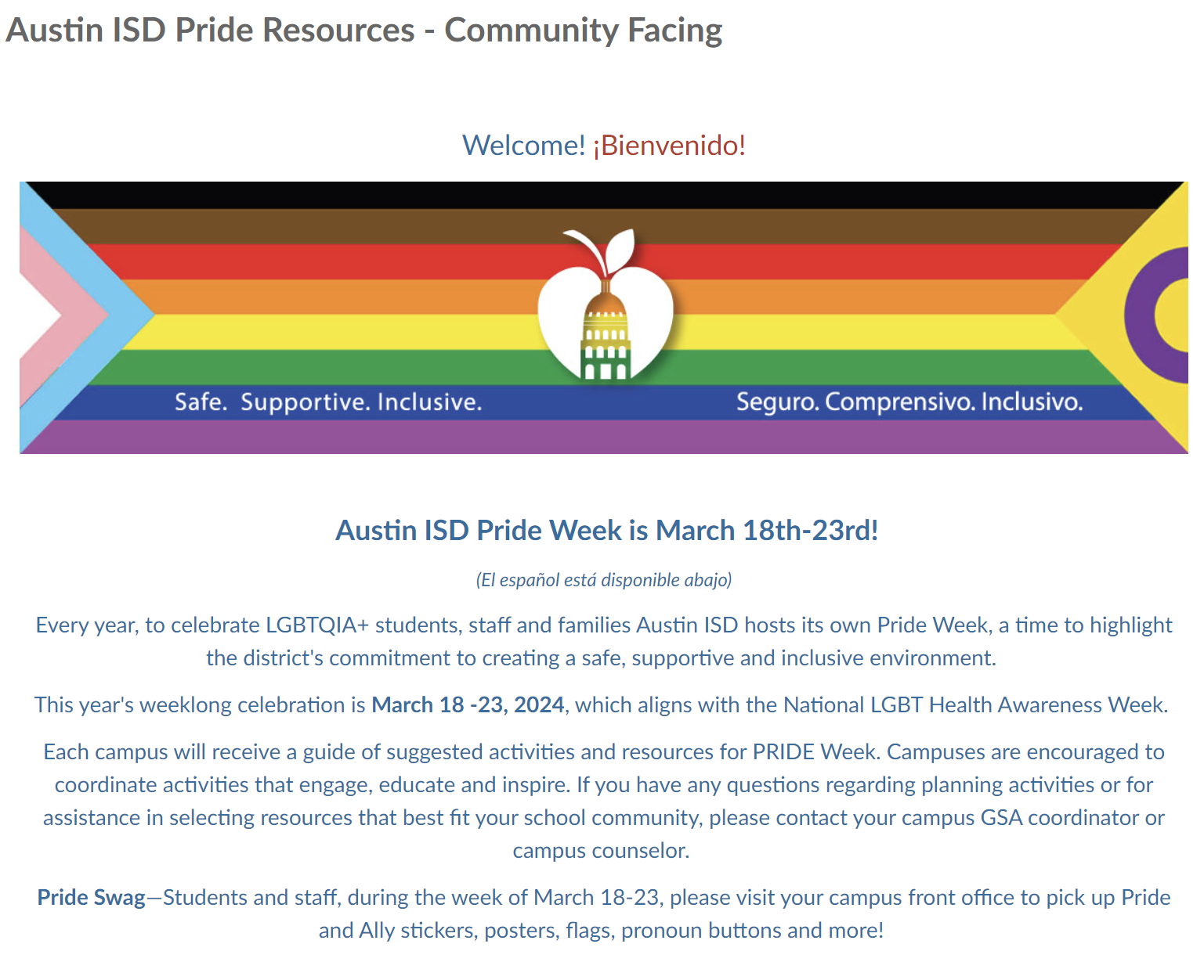 Austin Independent School District celebrates "Decade of Pride" in ...